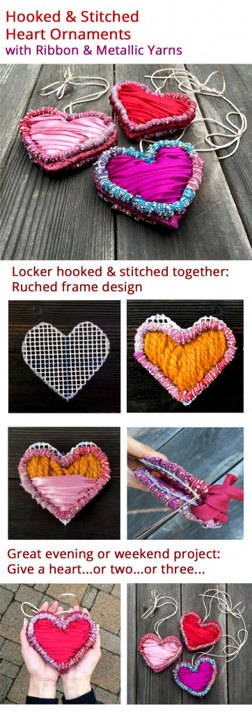 Hooked & Stitched: Heart Ornaments - Color Crazy